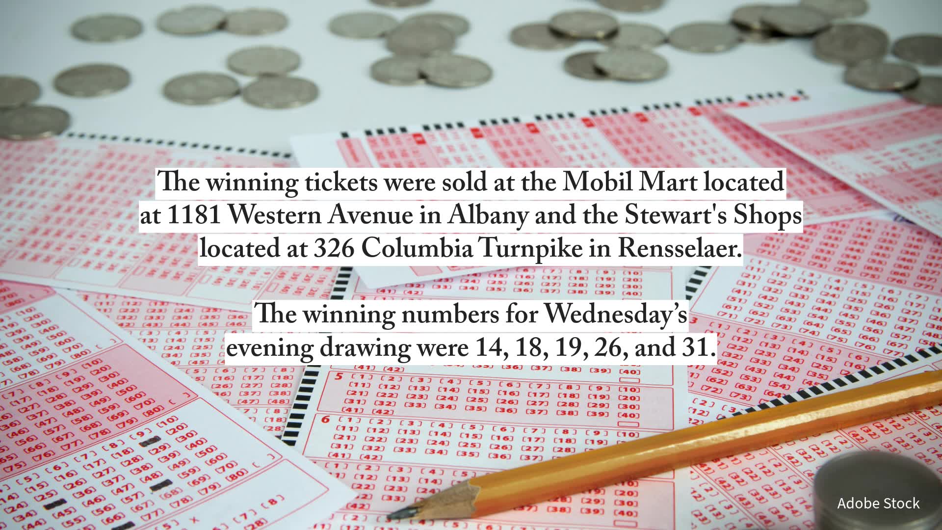 Two 16K winning TAKE 5 tickets sold in the Capital Region – NEWS10 ABC
