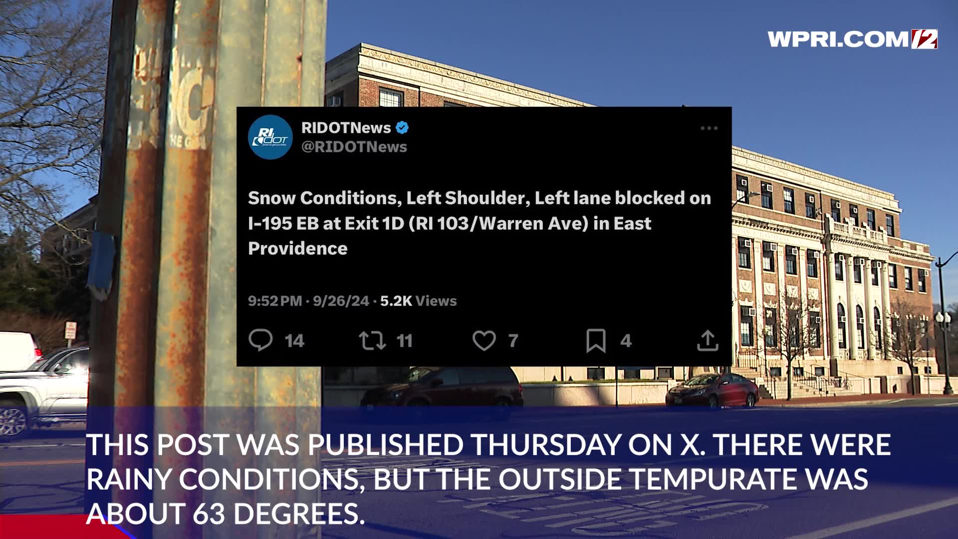 Video Now: RIDOT says human error led to social media post about ‘snow ...